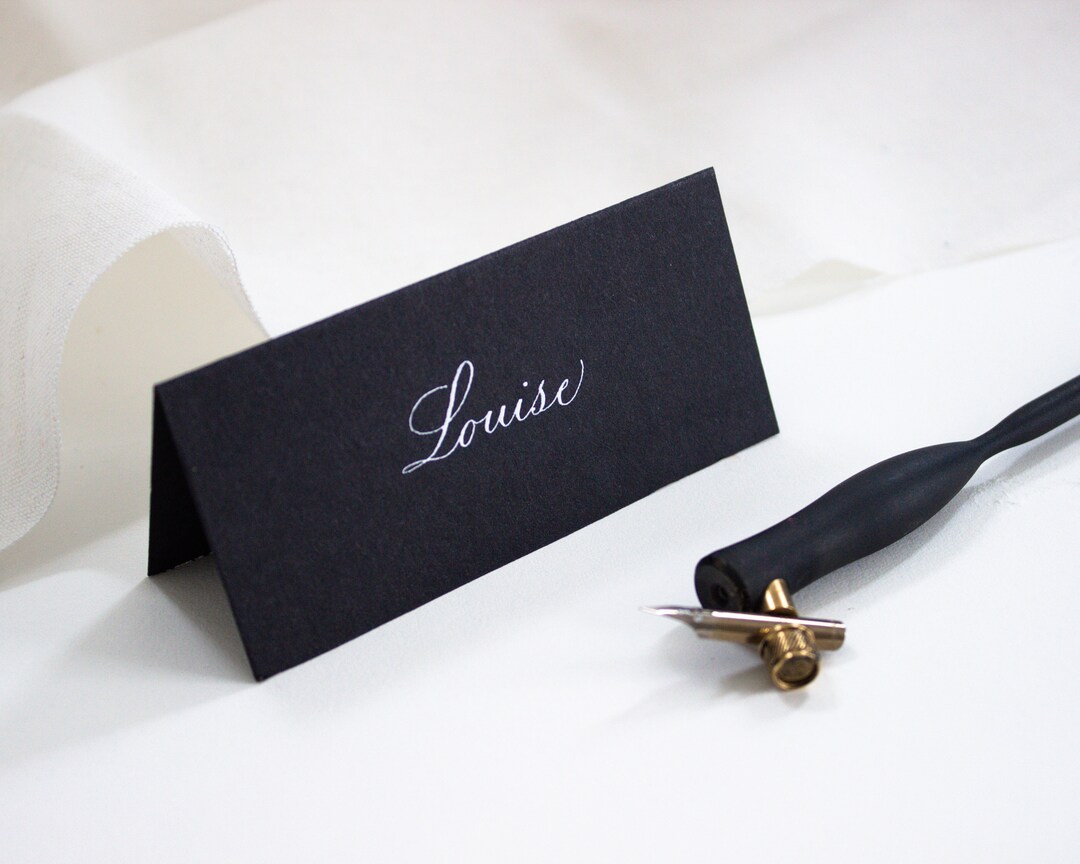Black Handwritten Place Cards, Wedding Calligraphy, Place Card, Escort ...