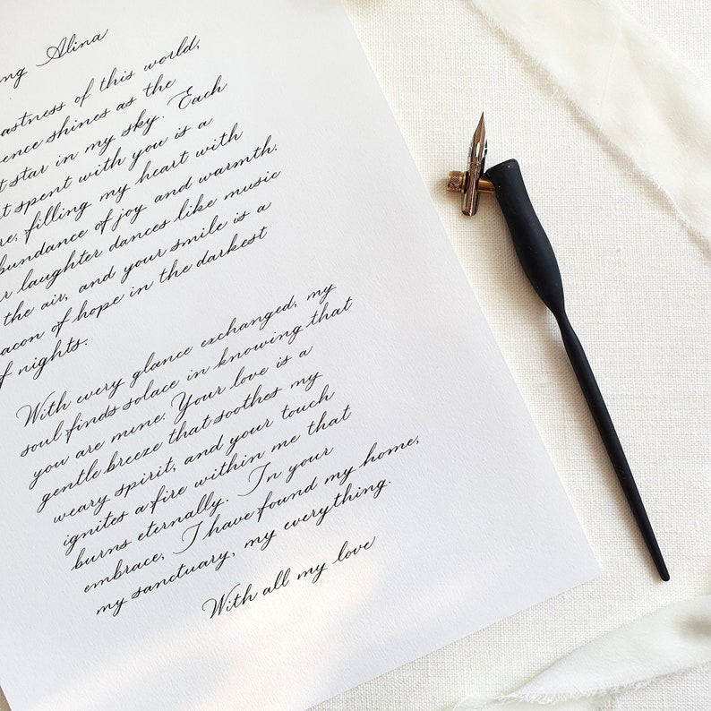 Handwritten Letter With Dusky Pink Envelope - Anniversary Gift, Wedding ...