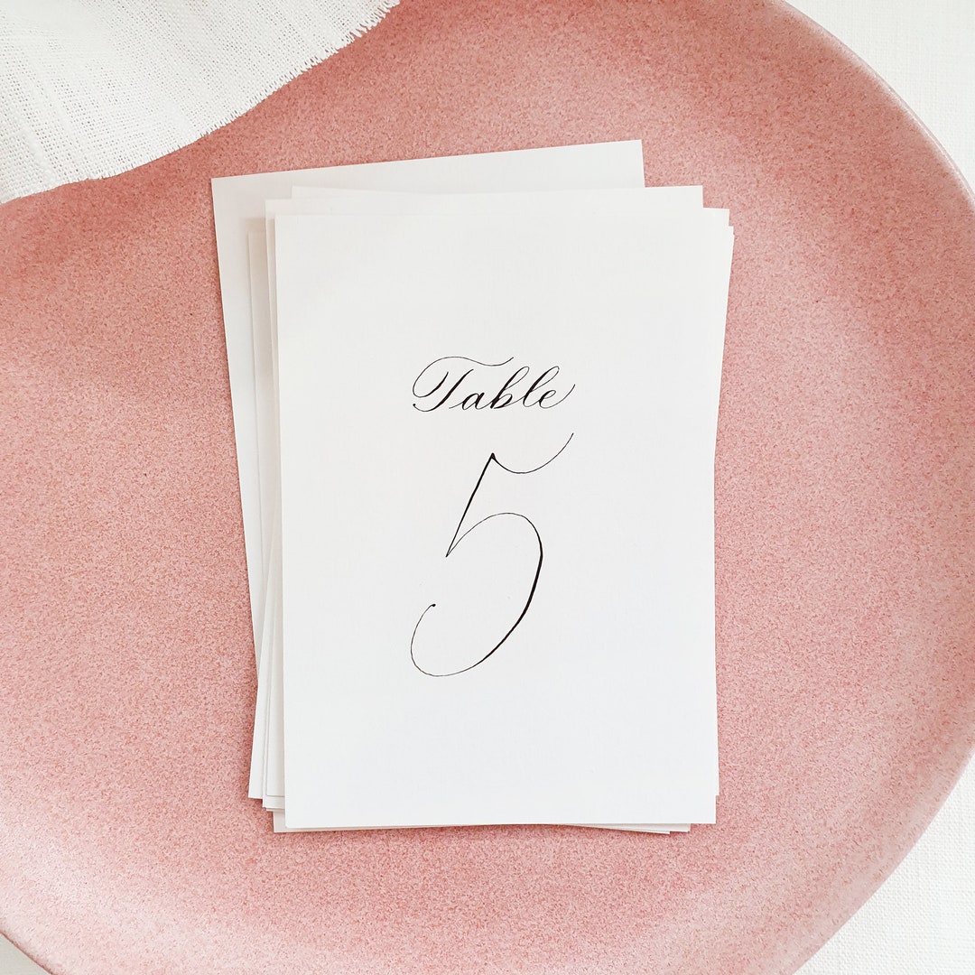 Custom Table Numbers - Calligraphy Wedding Table Number Cards, Table ...