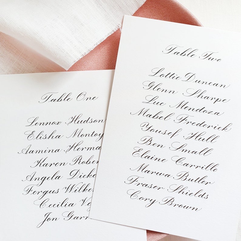 Custom Table Seating Chart Table Plan Cards, Table Seating Cards ...