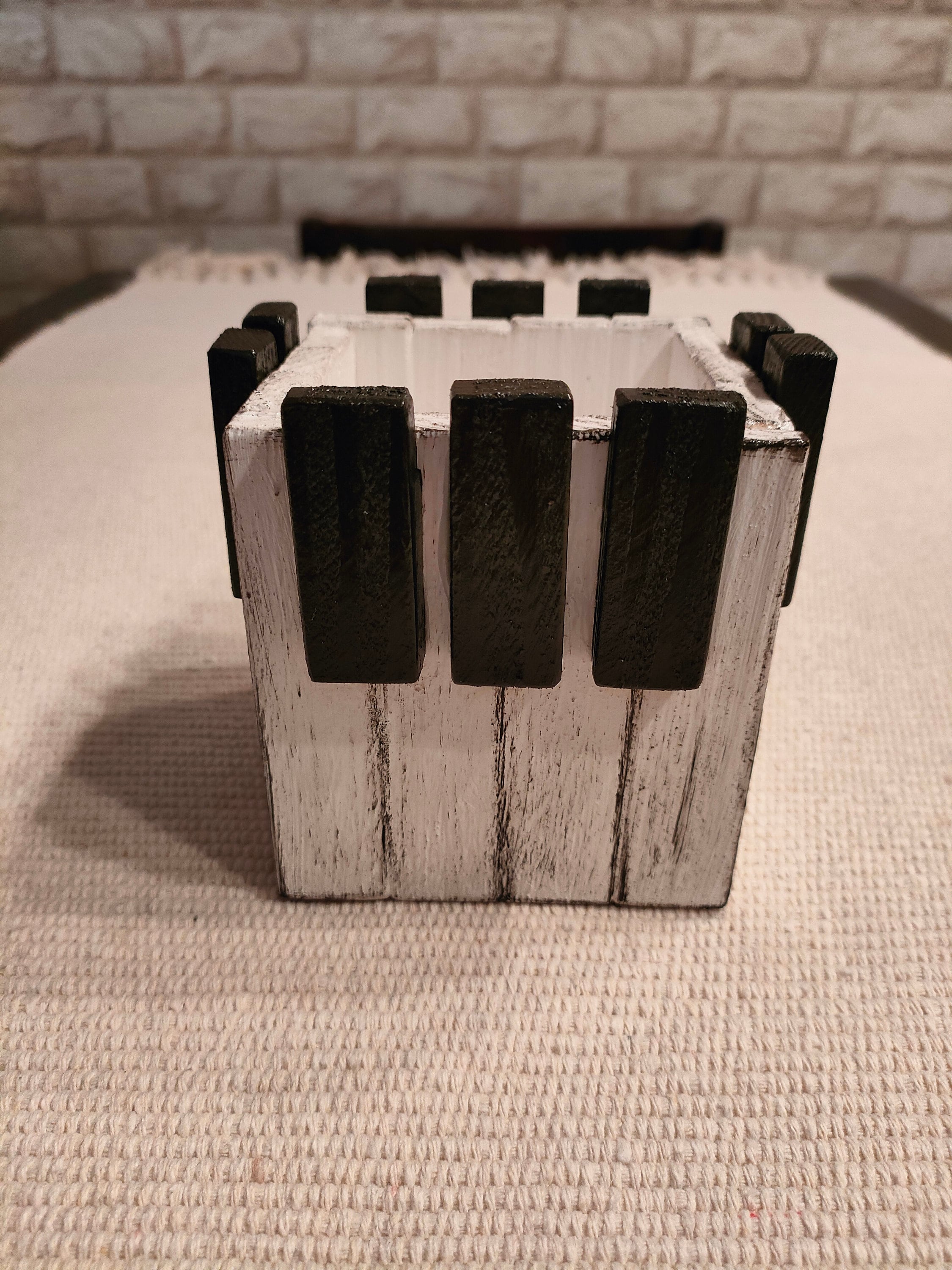 Piano Box Pen Holder Handmade Desktop Decorations Pencil Holder Makeup ...