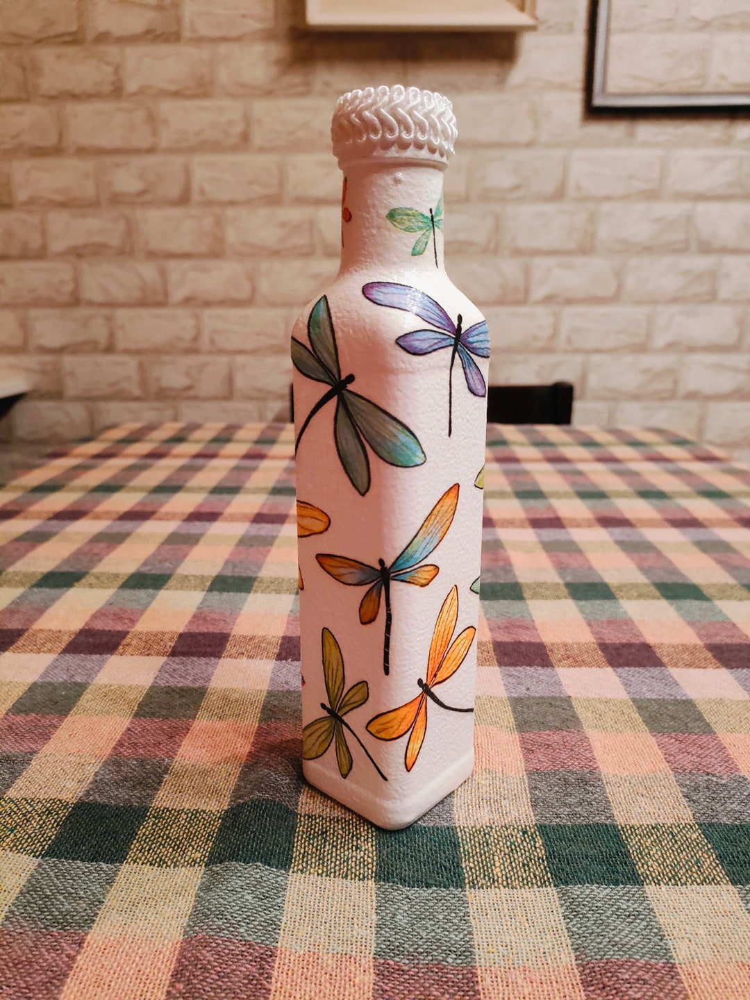 Dragonfly Vase Shabby Chic Vase Dragonfly Table Decor Dragonfly Vase ...