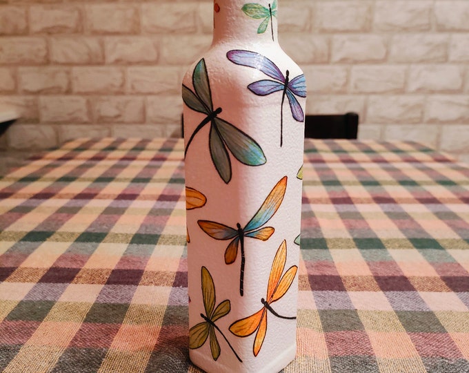 Dragonfly Vase Shabby Chic Vase Dragonfly Table Decor Dragonfly Vase ...