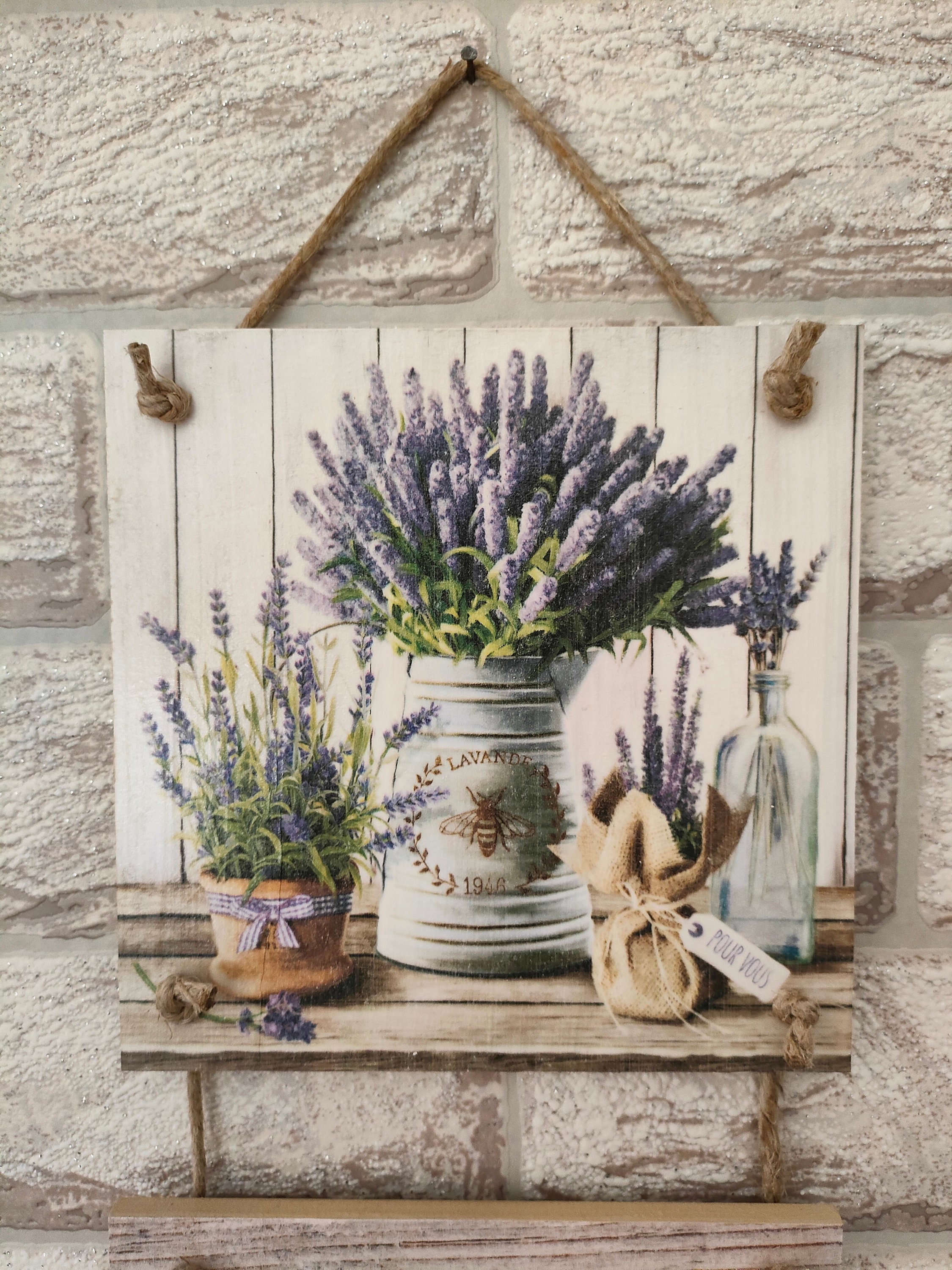 Lavender Wall Decor Shabby Chic Decor Hanging Lavender - Etsy