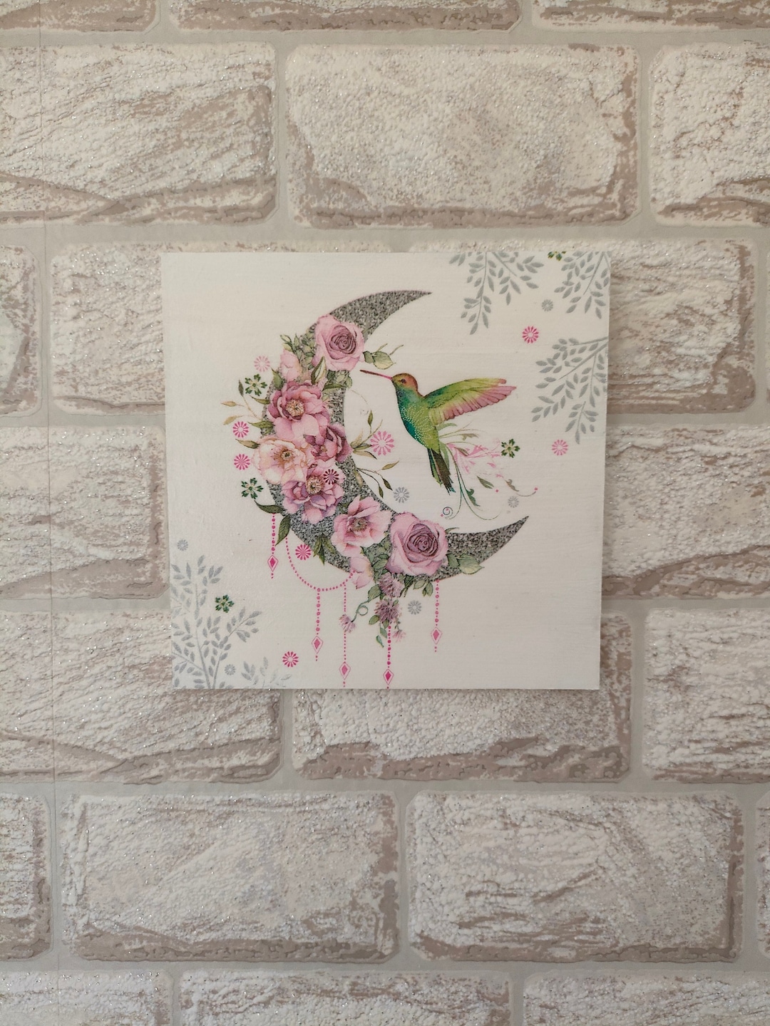 Hummingbird Wall Decor Moon Decor Hummingbird Lover Gift Moon Signs ...