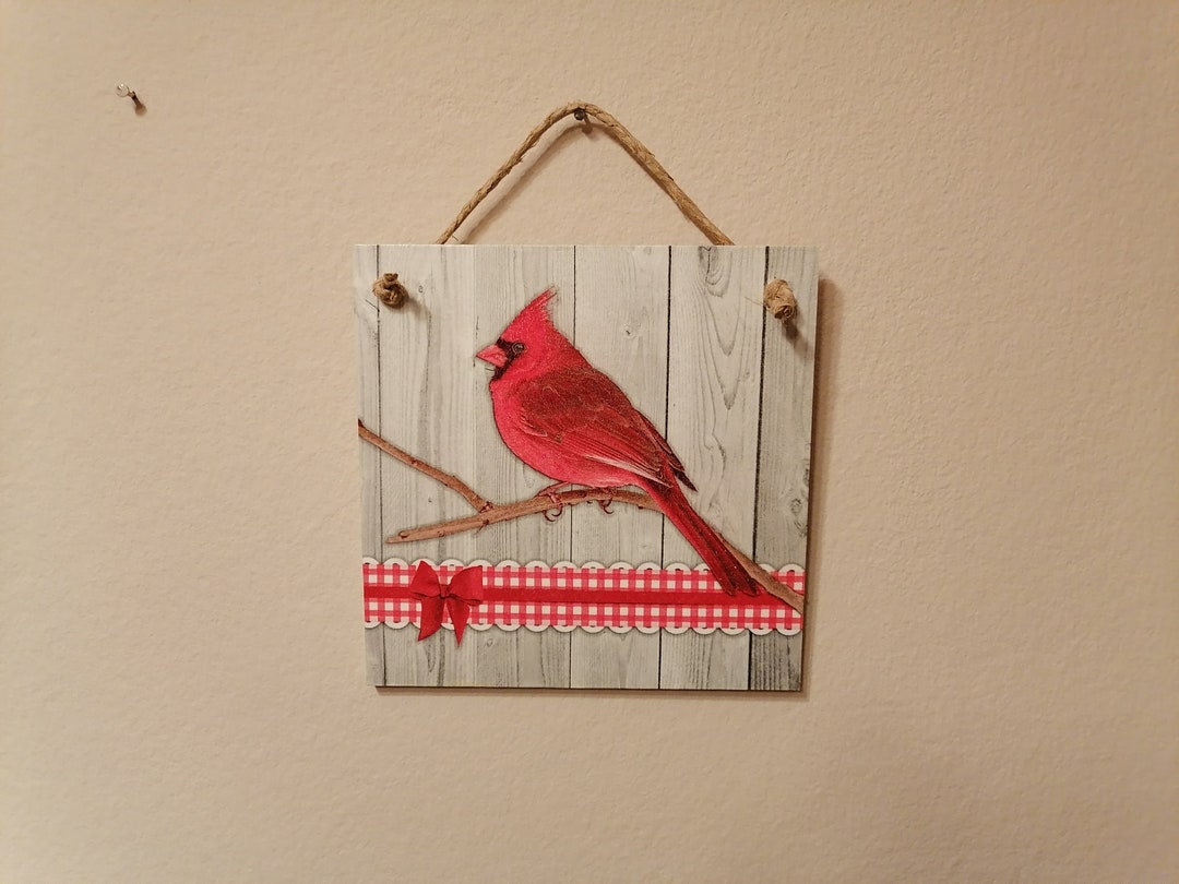 Cardinal Bird Decor Red Bird Wall Decor Bird Decor Country Style Decor ...