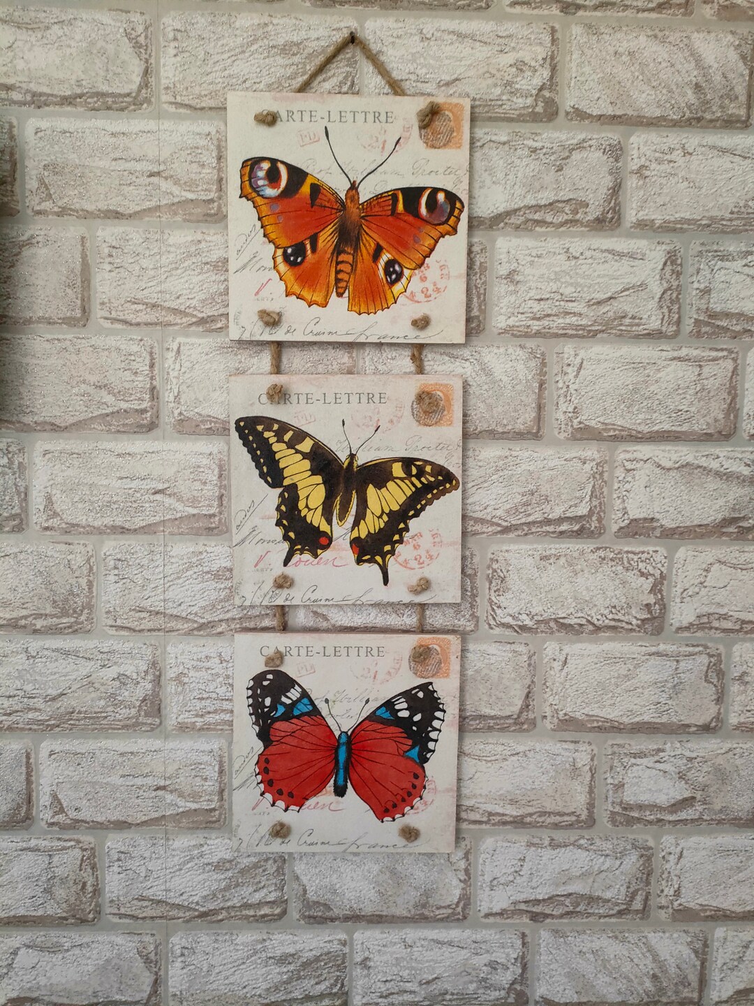 Butterfly Decor Wall Hanging Butterfly Home Decor Handmade Decoupage ...