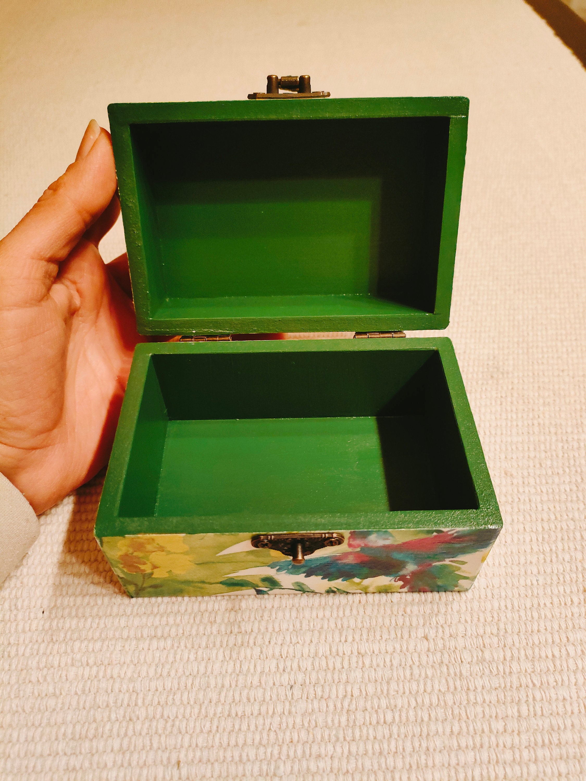 Hummingbird Box Flower Box Jewelry Storage Box Decoupage Box ...