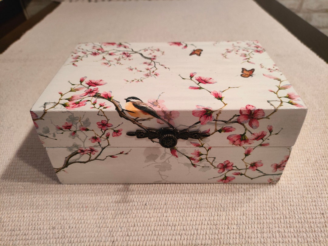 Cherry Blossom Tree Box Flower Box Jewelry Storage Box Handmade ...