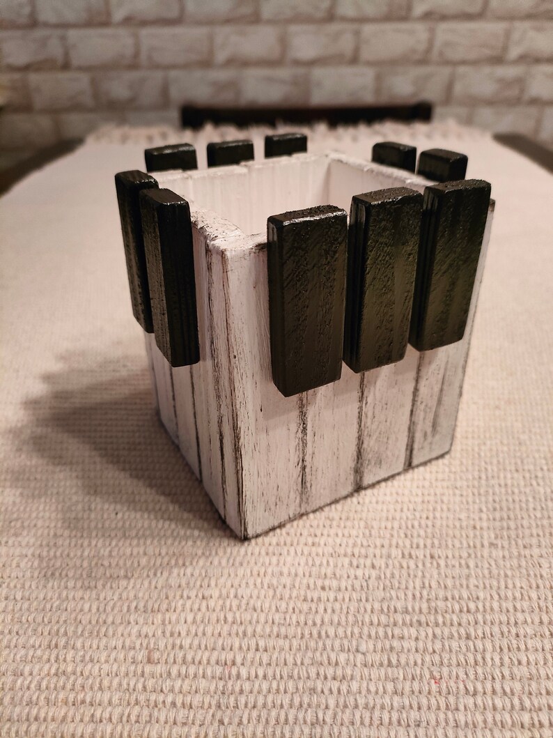Piano Box Pen Holder Handmade Desktop Decorations Pencil Holder Makeup ...