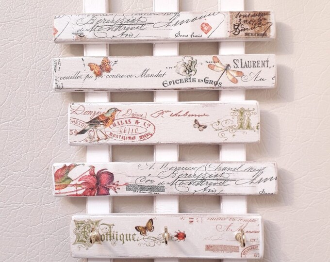 Shabby Chic Decor Key Holder for Wall Necklace Organizer Wall Key ...