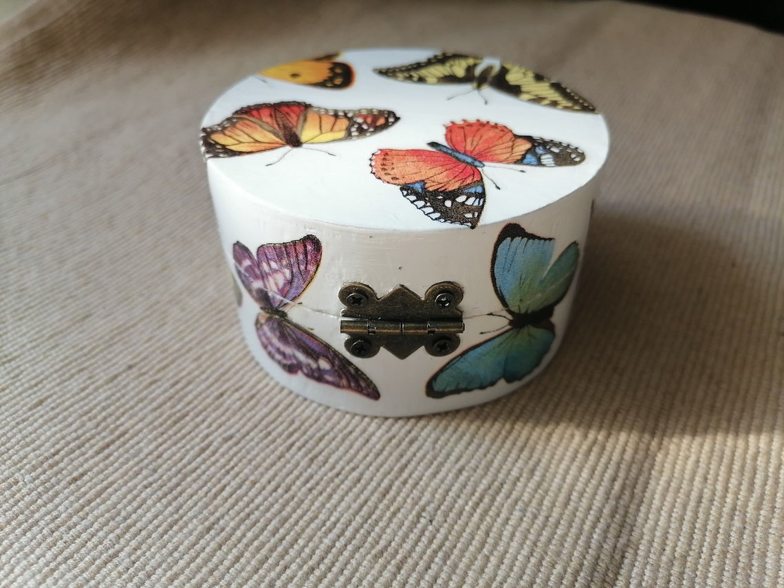 Butterfly Box Wooden Storage Box Butterfly Decor Wedding Ring | Etsy