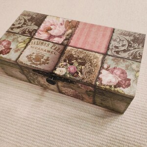 Vintage Look Box Floral Box Rose Box Jewelry Storage Box Decoupage Box ...