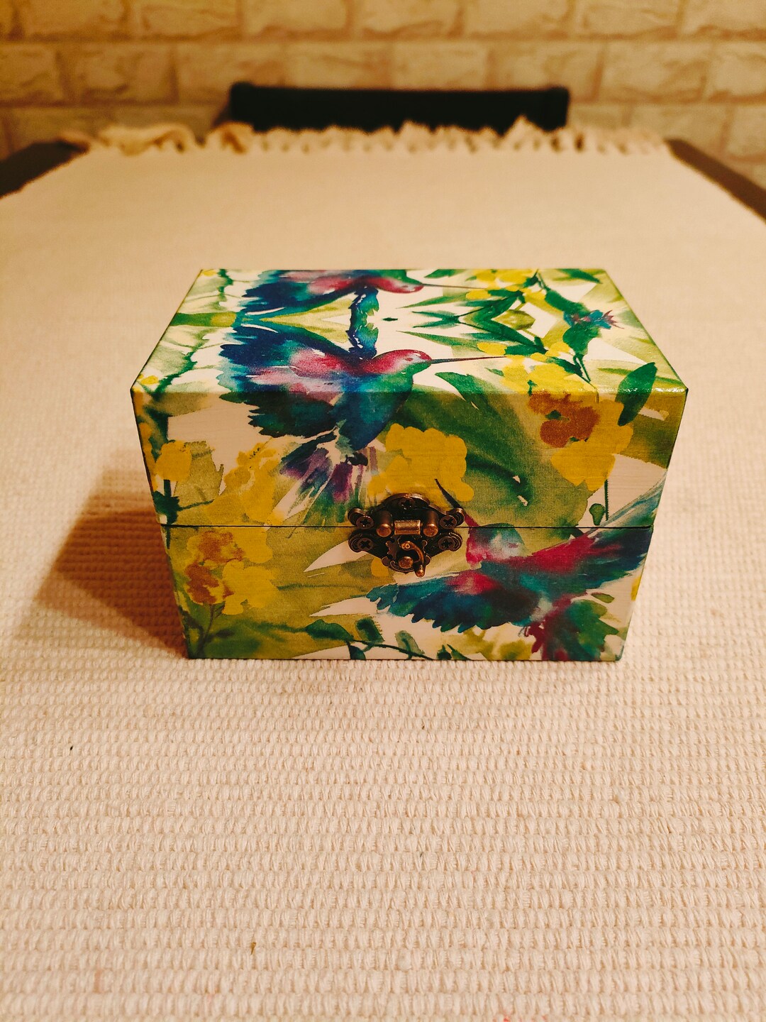 Hummingbird Box Flower Box Jewelry Storage Box Decoupage Box - Etsy