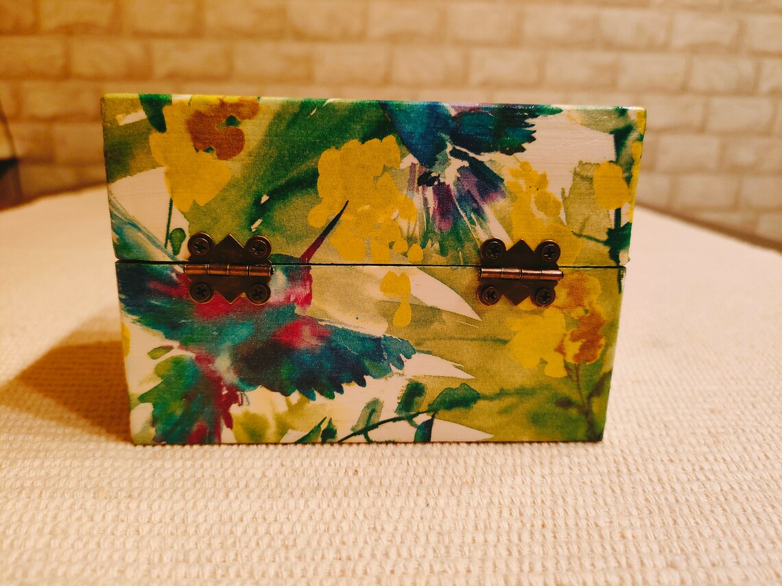 Hummingbird Box Flower Box Jewelry Storage Box Decoupage Box - Etsy