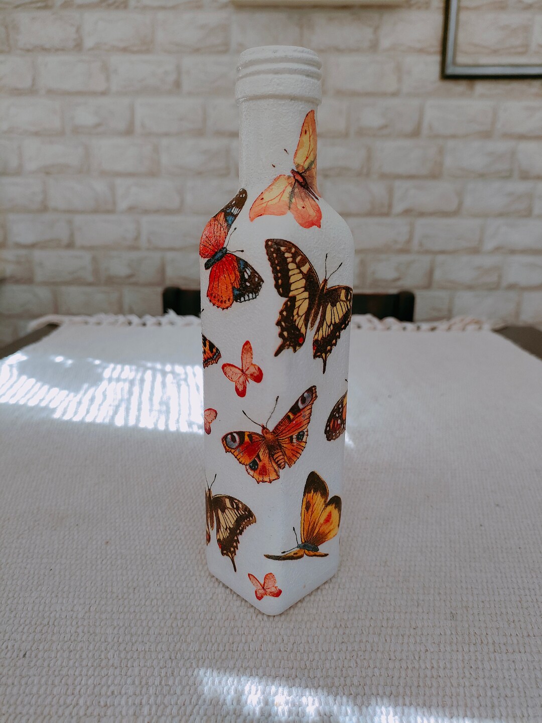 Butterfly Vase Shabby Chic Vase Love Butterflies Bottle Vase - Etsy