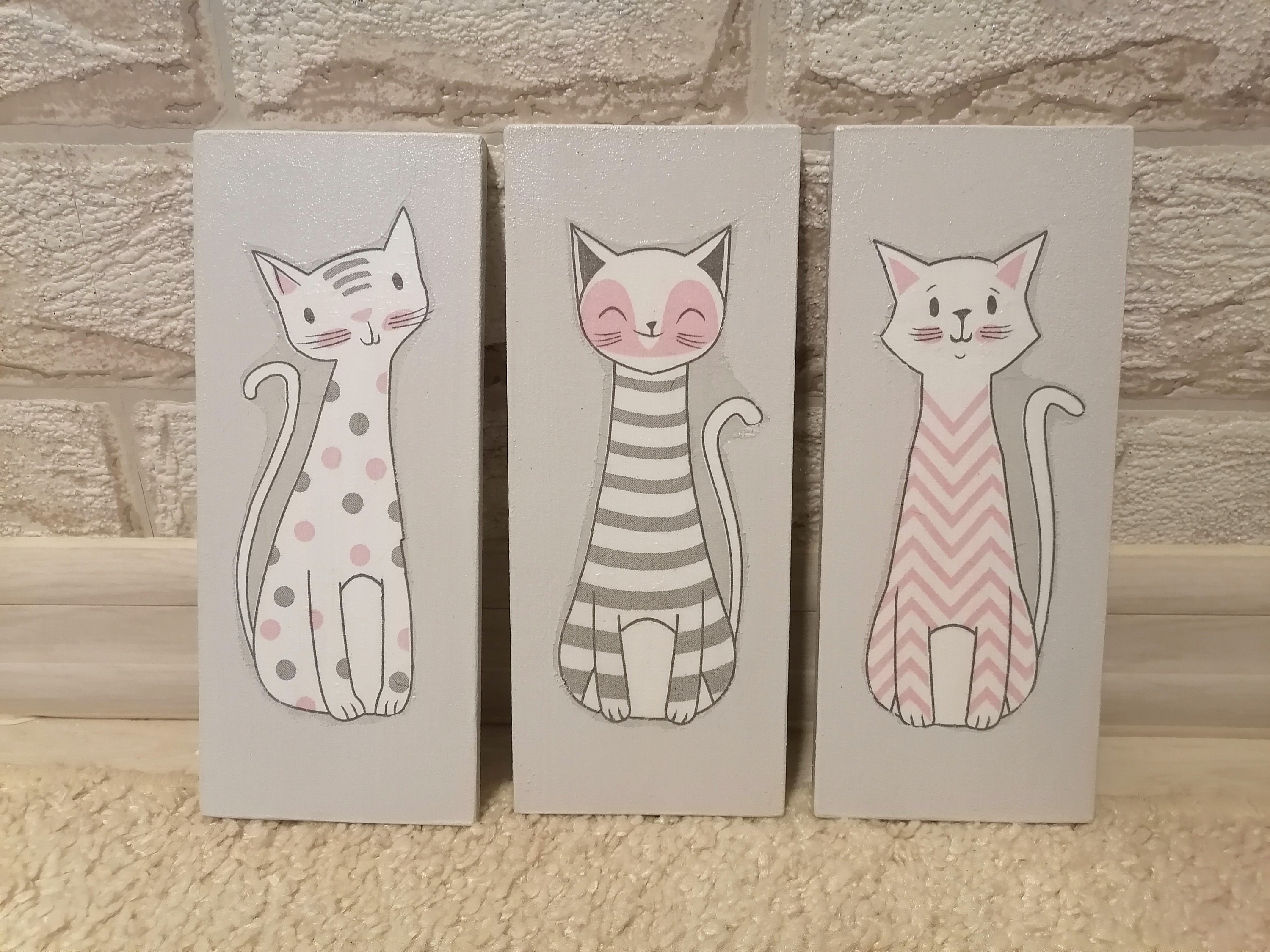 Cat Decor Kitty Wall Decor Nursery Cat Wall Decor Cat Hanging - Etsy
