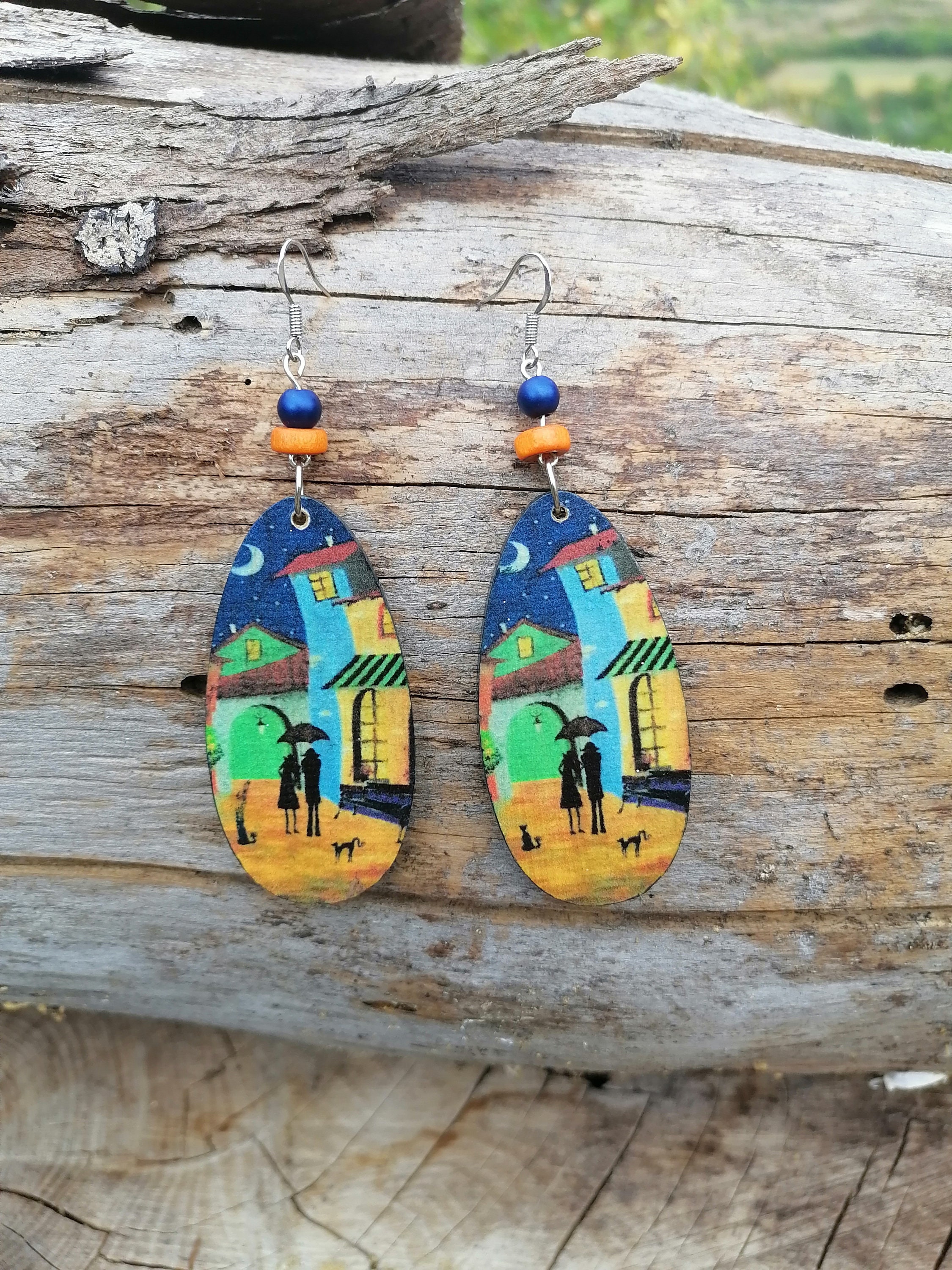 Art Earrings Boho Earrings Fairytale Earrings Dangle Earrings Handmade ...