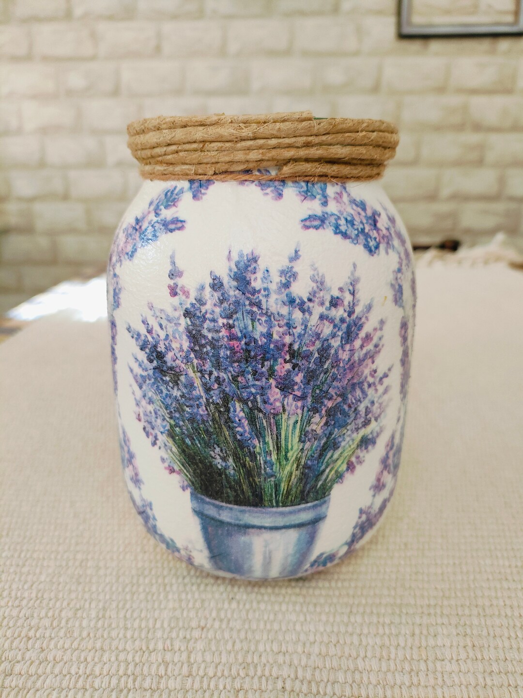 Lavender Vase Shabby Chic Vase Lavender Love Lavender Jar Handmade ...