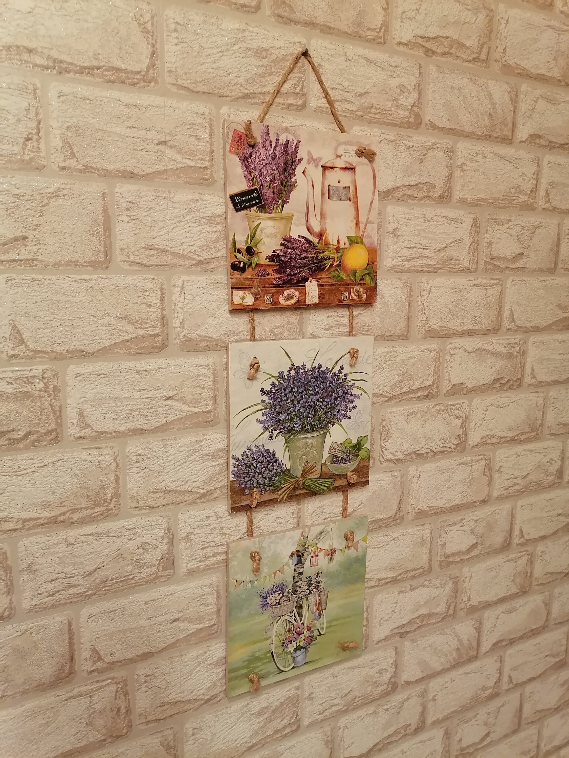Lavender Wall Decor Housewares Gift Decoupage Hanging Vintage | Etsy