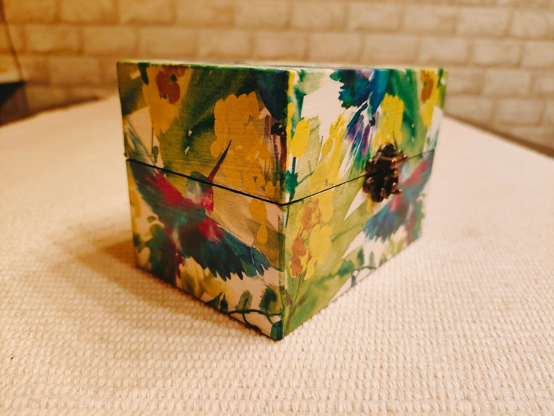 Hummingbird Box Flower Box Jewelry Storage Box Decoupage Box - Etsy