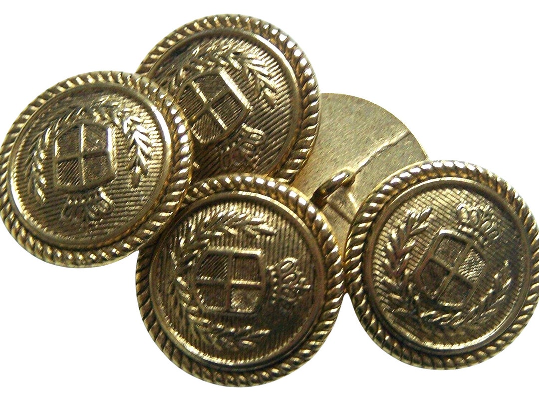 Vintage NOS 22mm Italian Roman Inspired Antique Gold Colour Metal ...