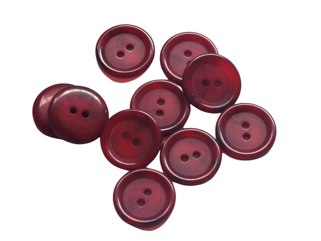 Vintage NOS 20mm 2 Tone Ruby Red Cardigan Trouser Shirt Children Sewing ...