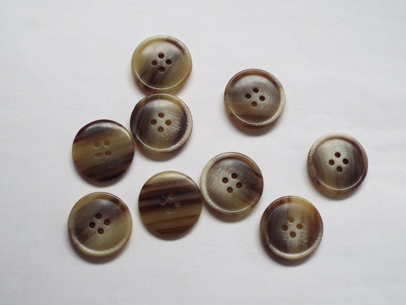 Closures & Fasteners 8pc 25mm Weathered Brown Mock Wood Coat Suit ...