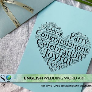 5 Digital Word Art Wedding Word Art - Wedding Printables JPEG PNG PDF ...