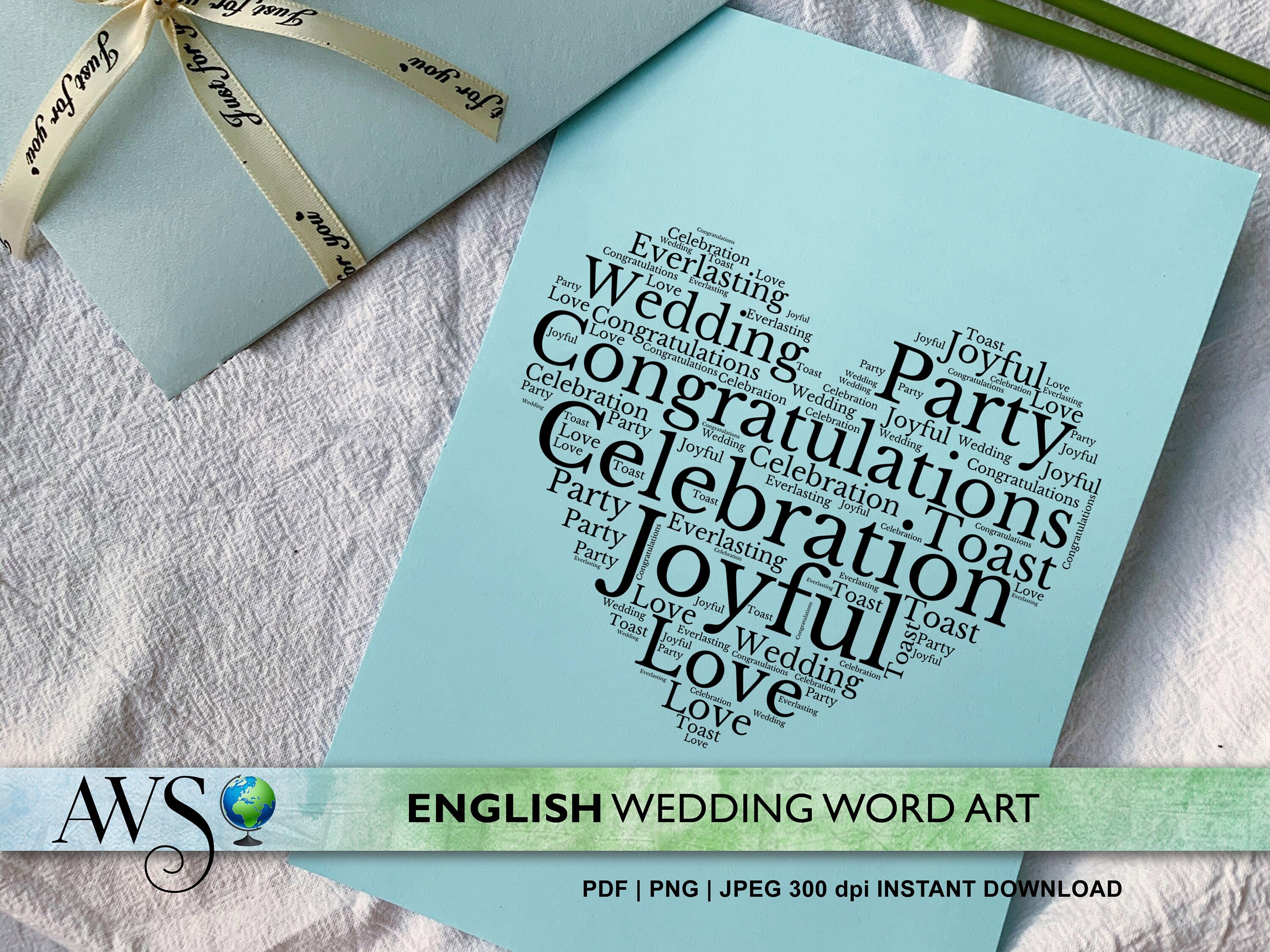 5 Digital Word Art Wedding Word Art - Wedding Printables JPEG PNG PDF ...