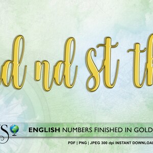 Gold Numbers Clipart, Number Clip Art Gold Symbols Digital Individual ...