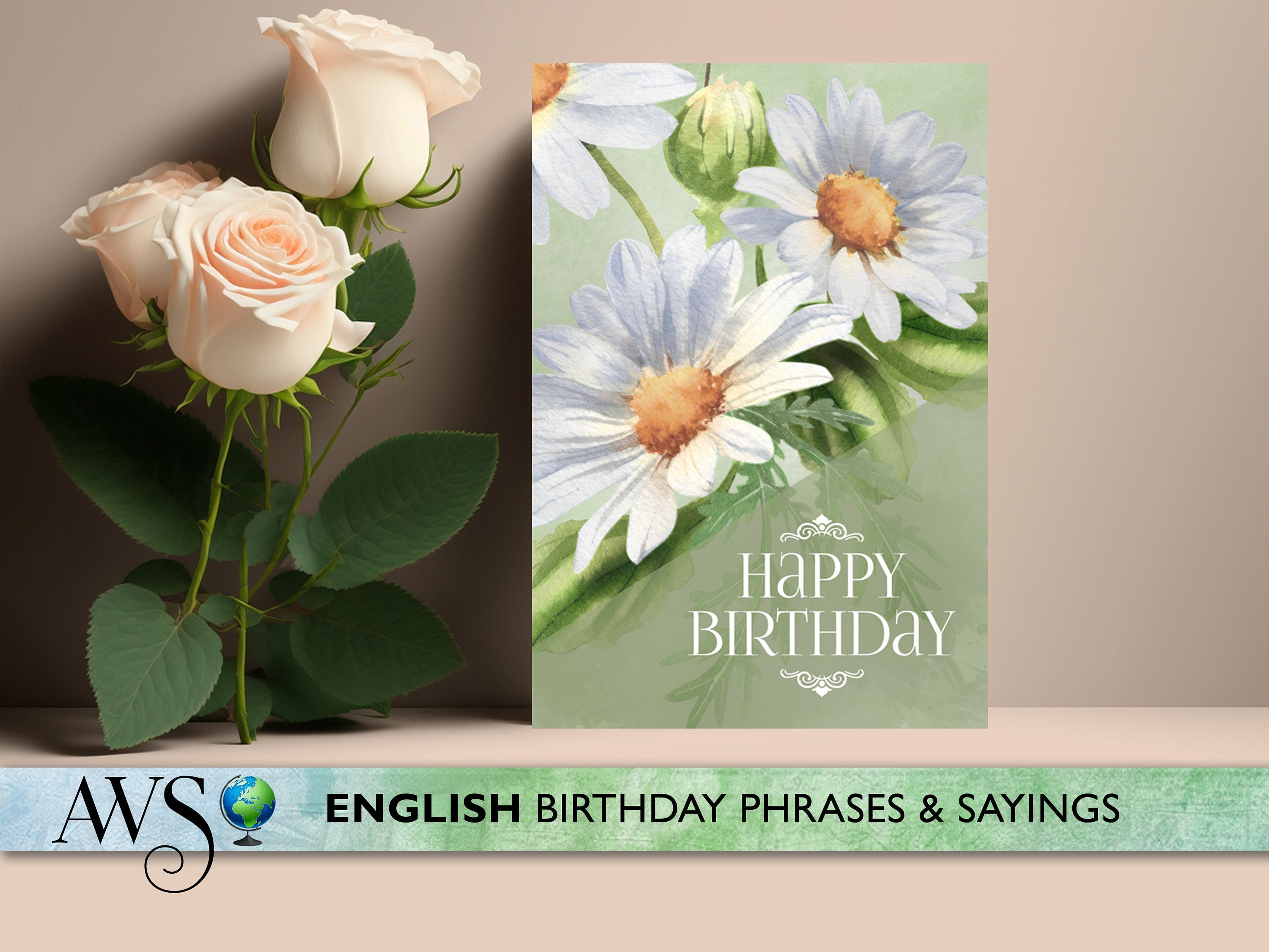 5 Digital Word Art Birthday Sentiments - Printable Digi Stamps - Happy ...