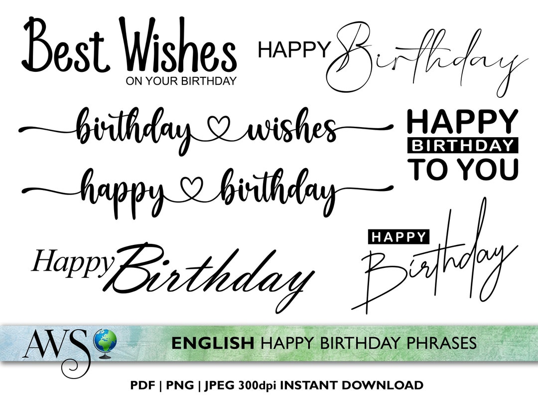 7 Digital Word Art Birthday Sentiments - Happy Birthday Verses ...