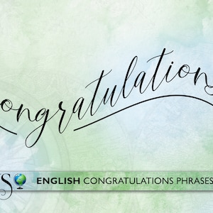 Congratulations Digital Stamps for Cardmaking PNG | JPEG | PDF Instant ...