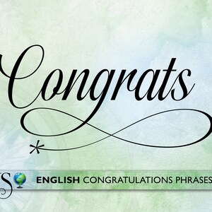 Congratulations Digital Stamps for Cardmaking PNG | JPEG | PDF Instant ...