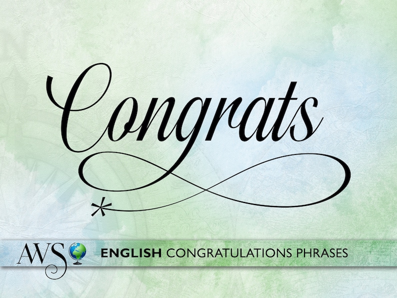 Congratulations Digital Stamps for Cardmaking PNG | JPEG | PDF Instant ...