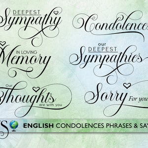 Sincere Condolences Clipart Memorial Clipart | Jpeg | Pdf, Instant ...