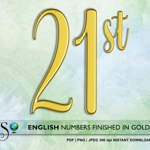 Gold Numbers Clipart, Number Clip Art Gold Symbols Digital Individual ...