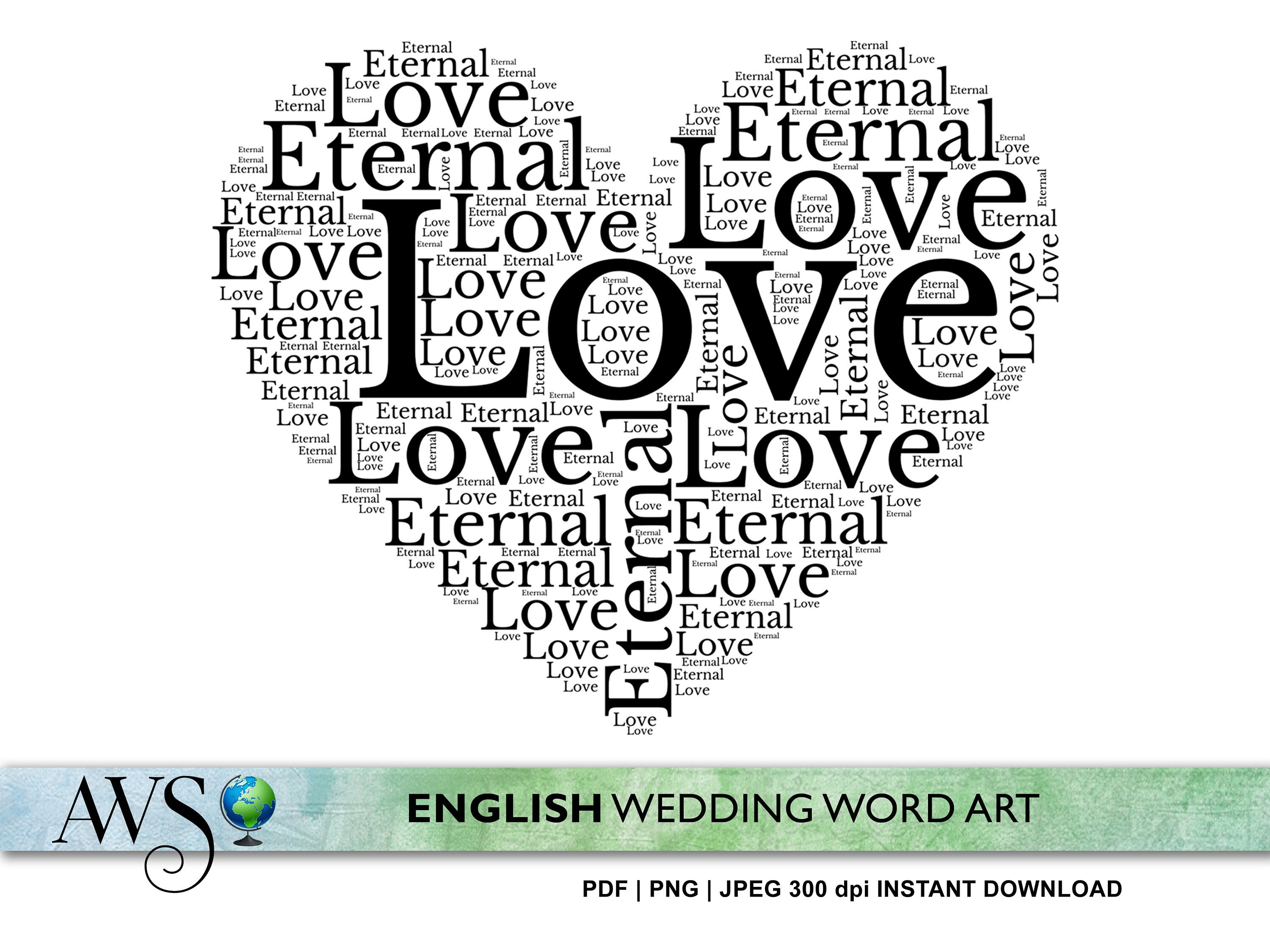 5 Digital Word Art Wedding Word Art - Wedding Printables JPEG PNG PDF ...