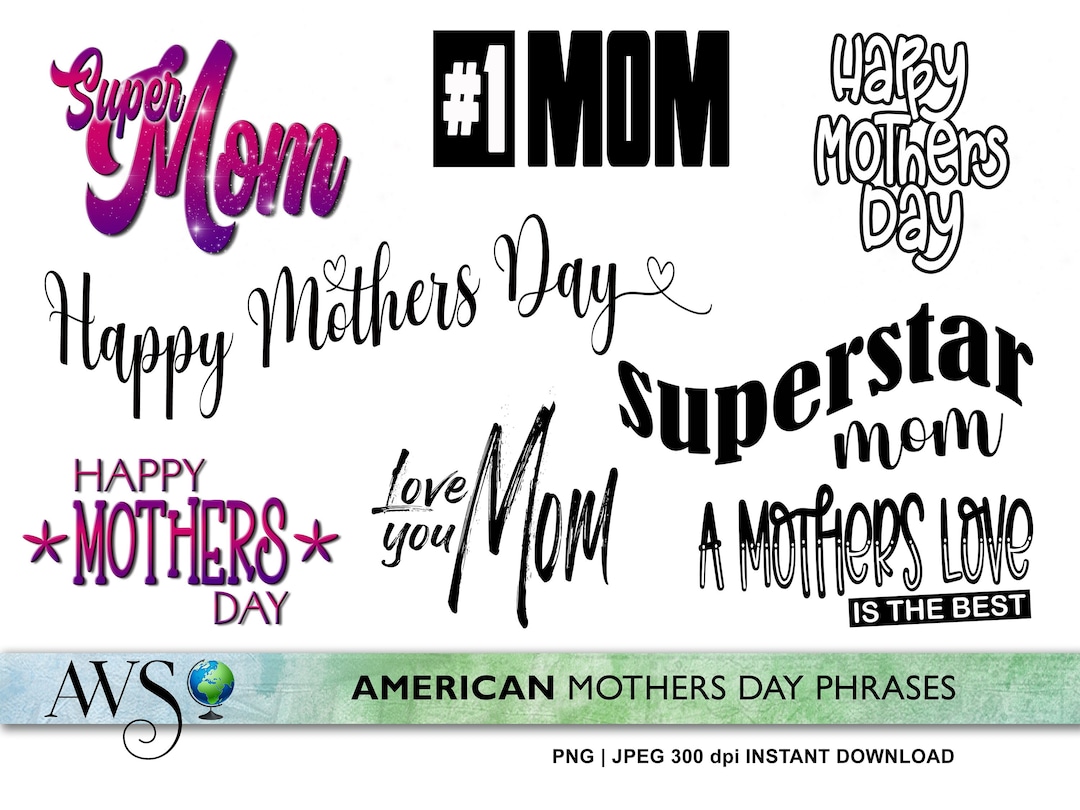 Mothers Day Digital Word Art Printable Digi Stamps - Mom Verses JPEG ...