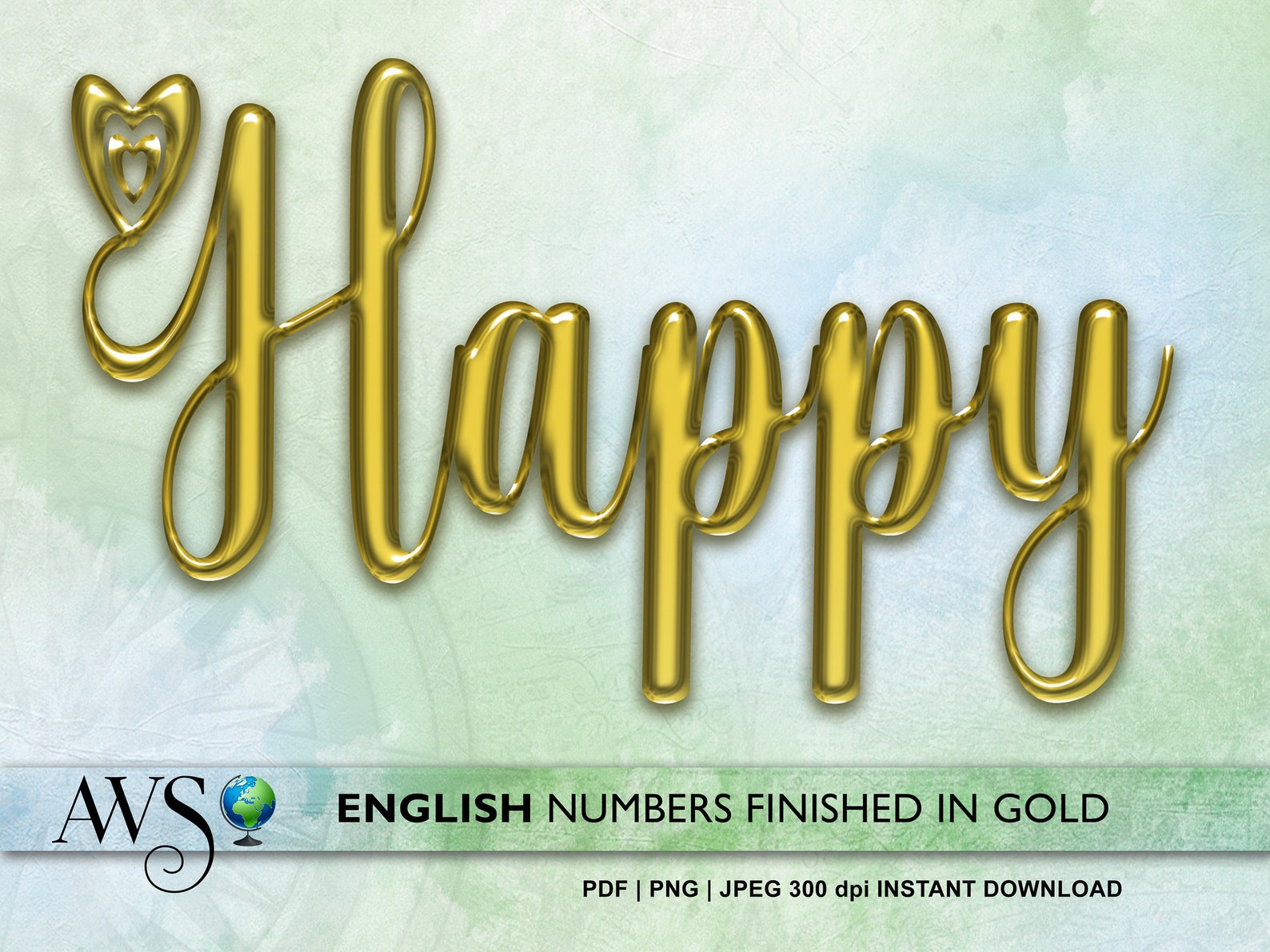 Gold Numbers Clipart, Number Clip Art Gold Symbols Digital Individual ...