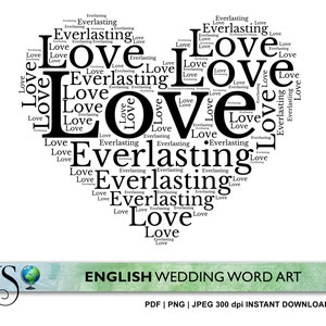 5 Digital Word Art Wedding Word Art - Wedding Printables JPEG PNG PDF ...
