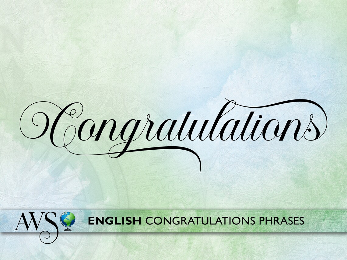 Congratulations Digital Stamps for Cardmaking PNG | JPEG | PDF Instant ...