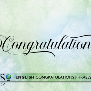 Congratulations Digital Stamps for Cardmaking PNG | JPEG | PDF Instant ...