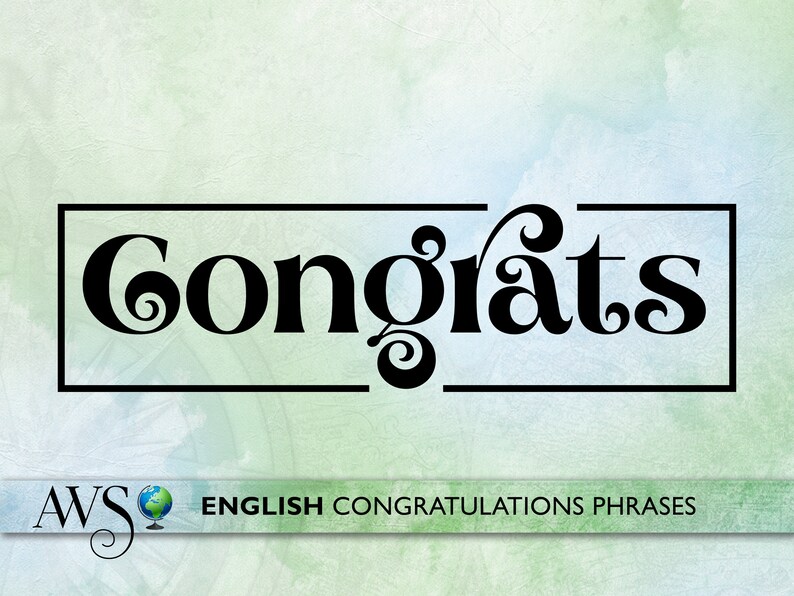 Congratulations Digital Stamps for Cardmaking PNG | JPEG | PDF Instant ...