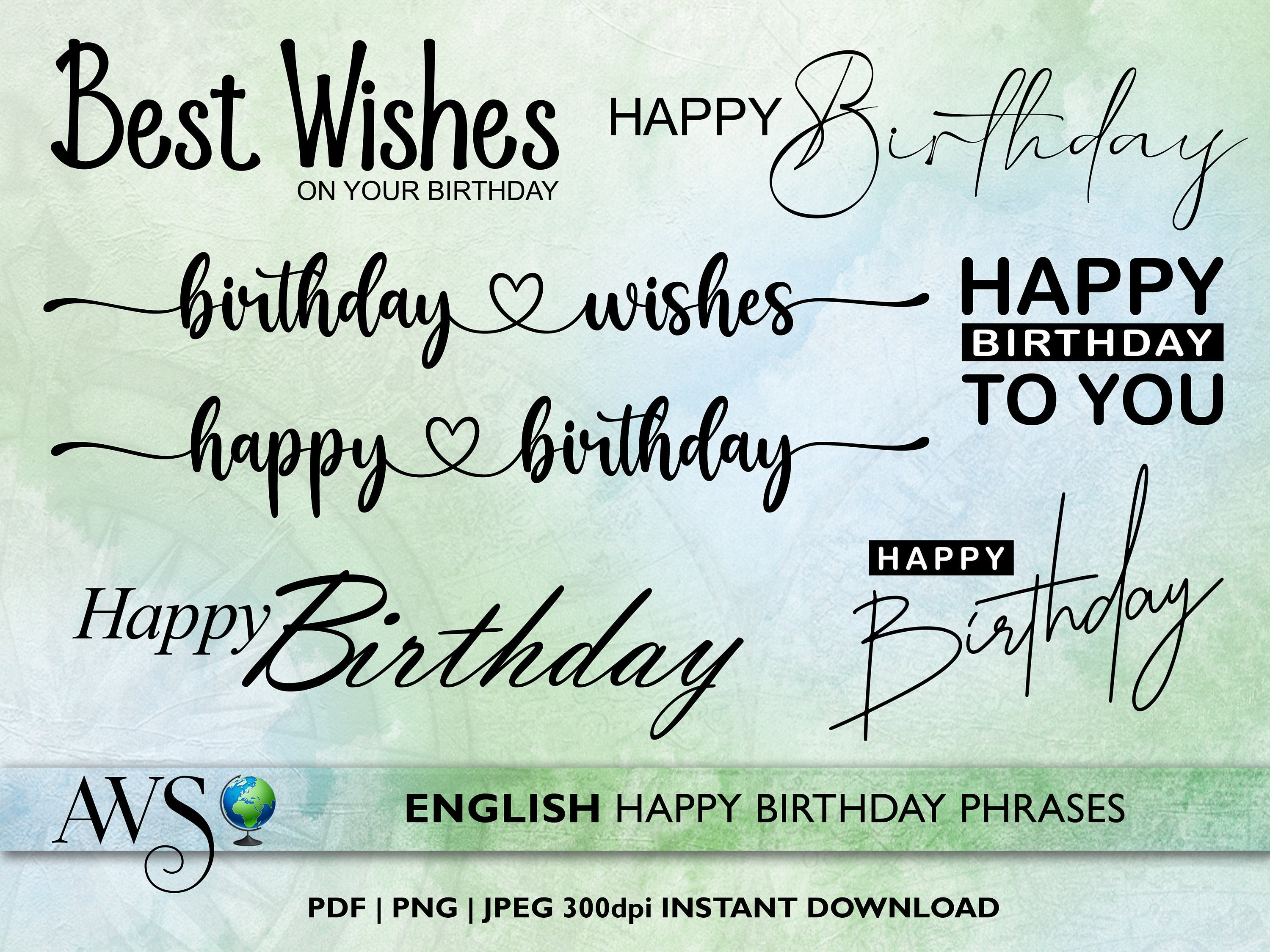 7 Digital Word Art Birthday Sentiments - Happy Birthday Verses ...