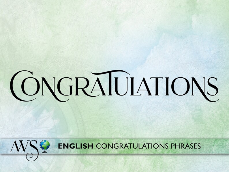 Congratulations Digital Stamps for Cardmaking PNG | JPEG | PDF Instant ...