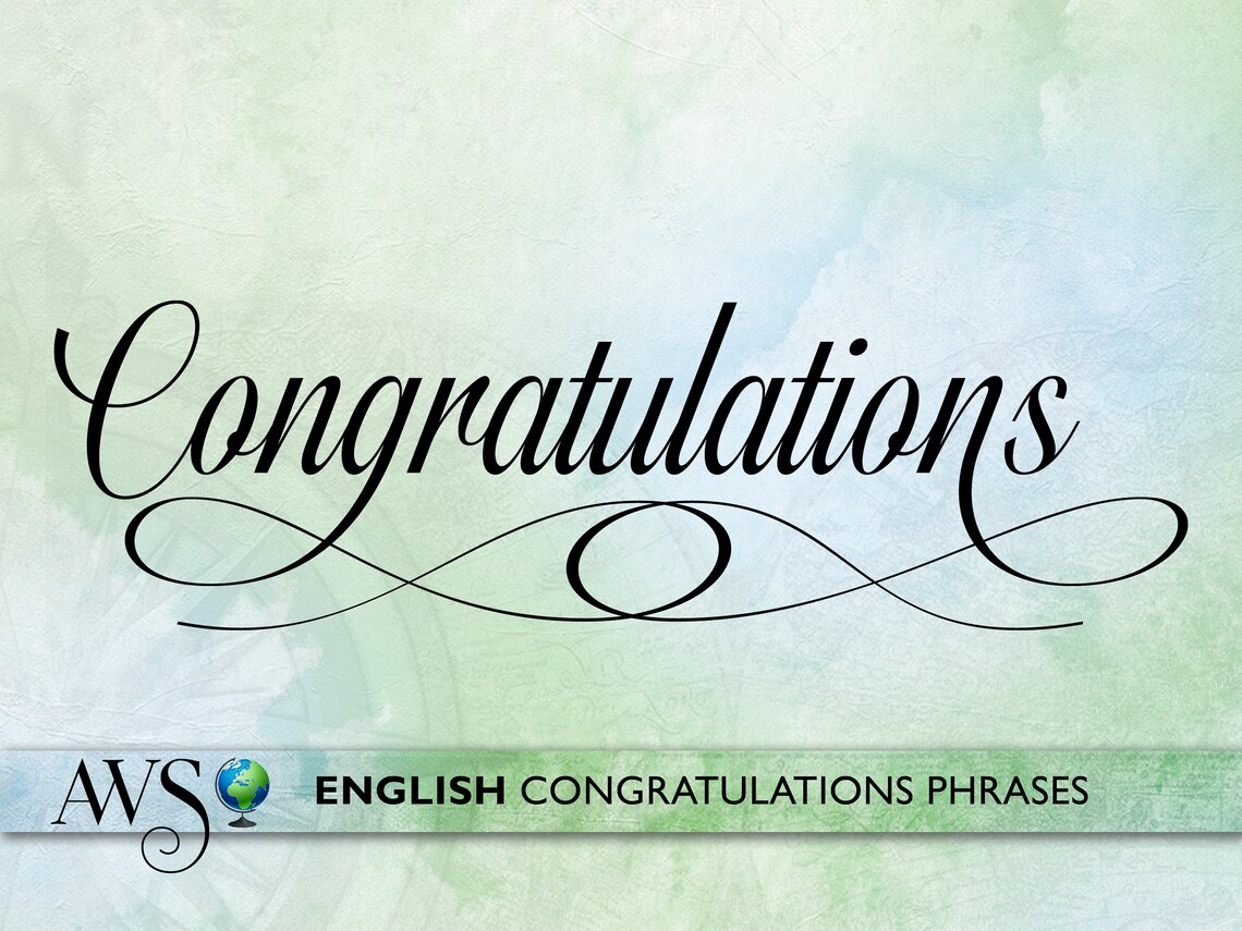 Congratulations Digital Stamps for Cardmaking PNG | JPEG | PDF Instant ...