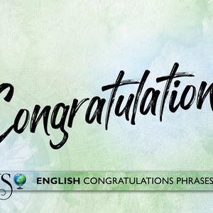 Congratulations Digital Stamps for Cardmaking PNG | JPEG | PDF Instant ...