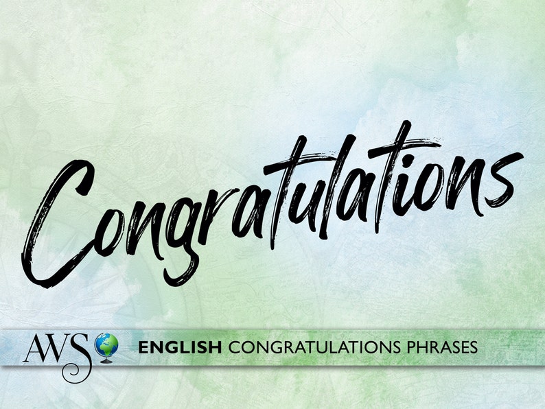Congratulations Digital Stamps for Cardmaking PNG | JPEG | PDF Instant ...